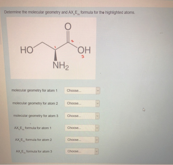 Solved Determine the molecular geometry and AX E formula for | Chegg.com