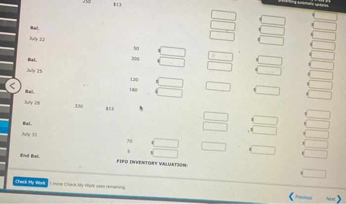 Solved plete the following subsidiary Inventory ledger using | Chegg.com