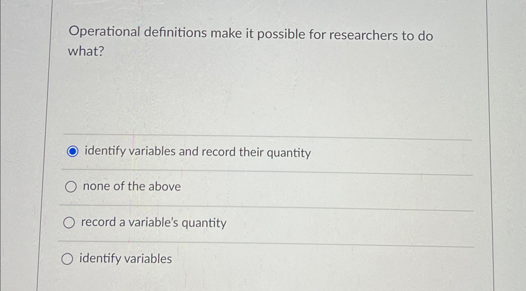 Solved Operational definitions make it possible for | Chegg.com