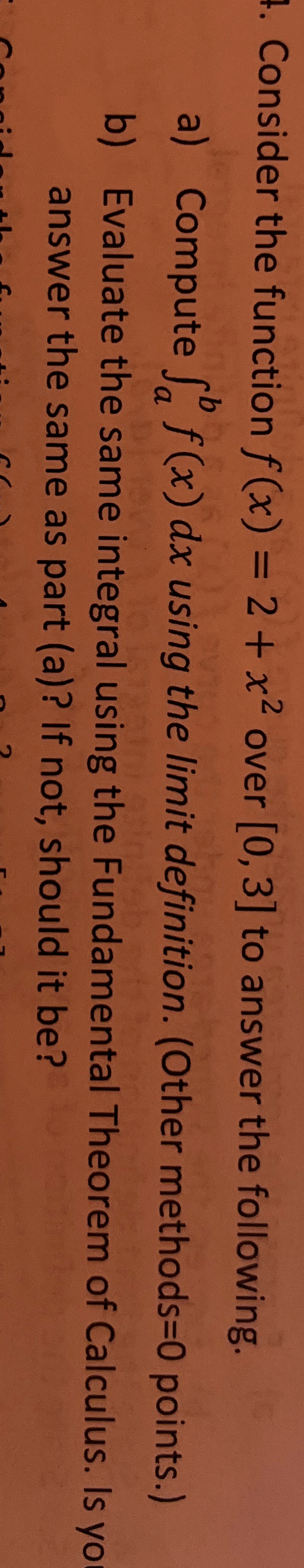 Solved Consider the function f(x)=2+x2 ﻿over 0,3 ﻿to answer | Chegg.com