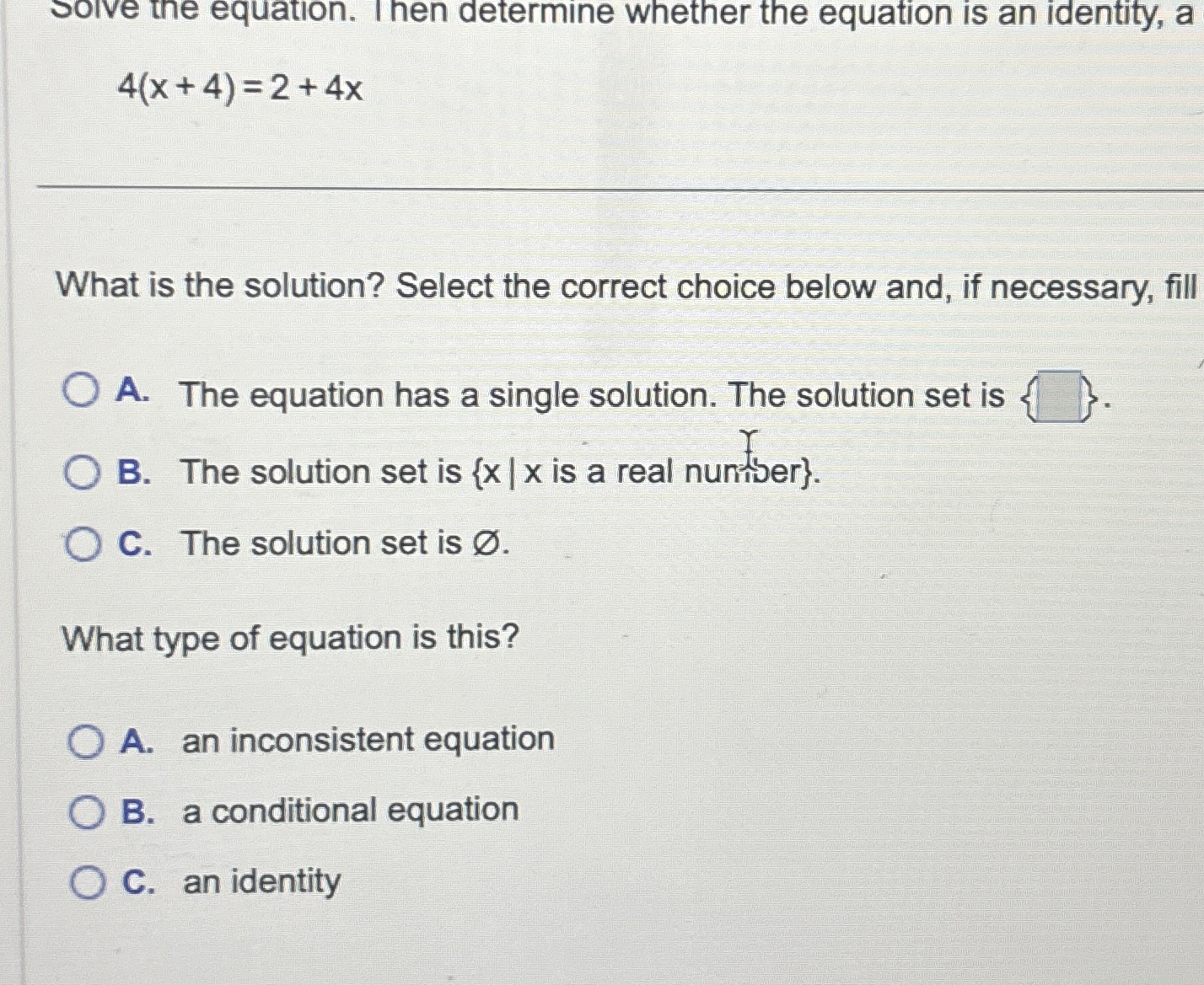 Solved Soive the equation. Then determine whether the | Chegg.com