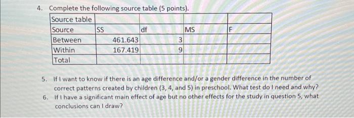 Solved 4. Complete the following source table (5 points). 5. | Chegg.com
