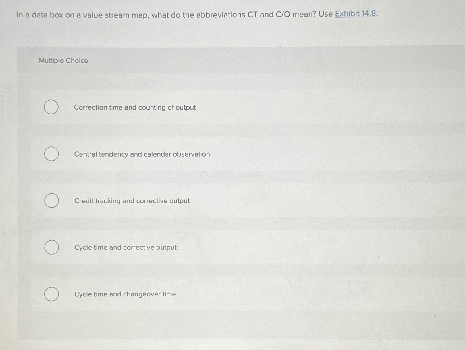 Solved In a data box on a value stream map, what do the | Chegg.com