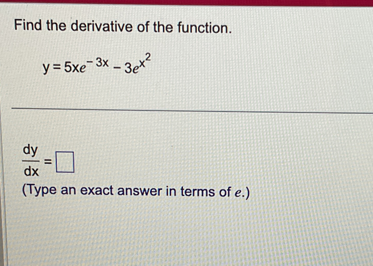 Solved Find the derivative of the | Chegg.com