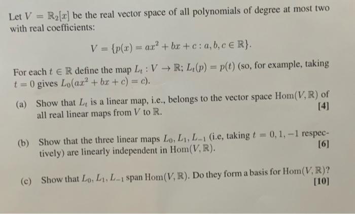 Solved Let V=R2[x] be the real vector space of all | Chegg.com