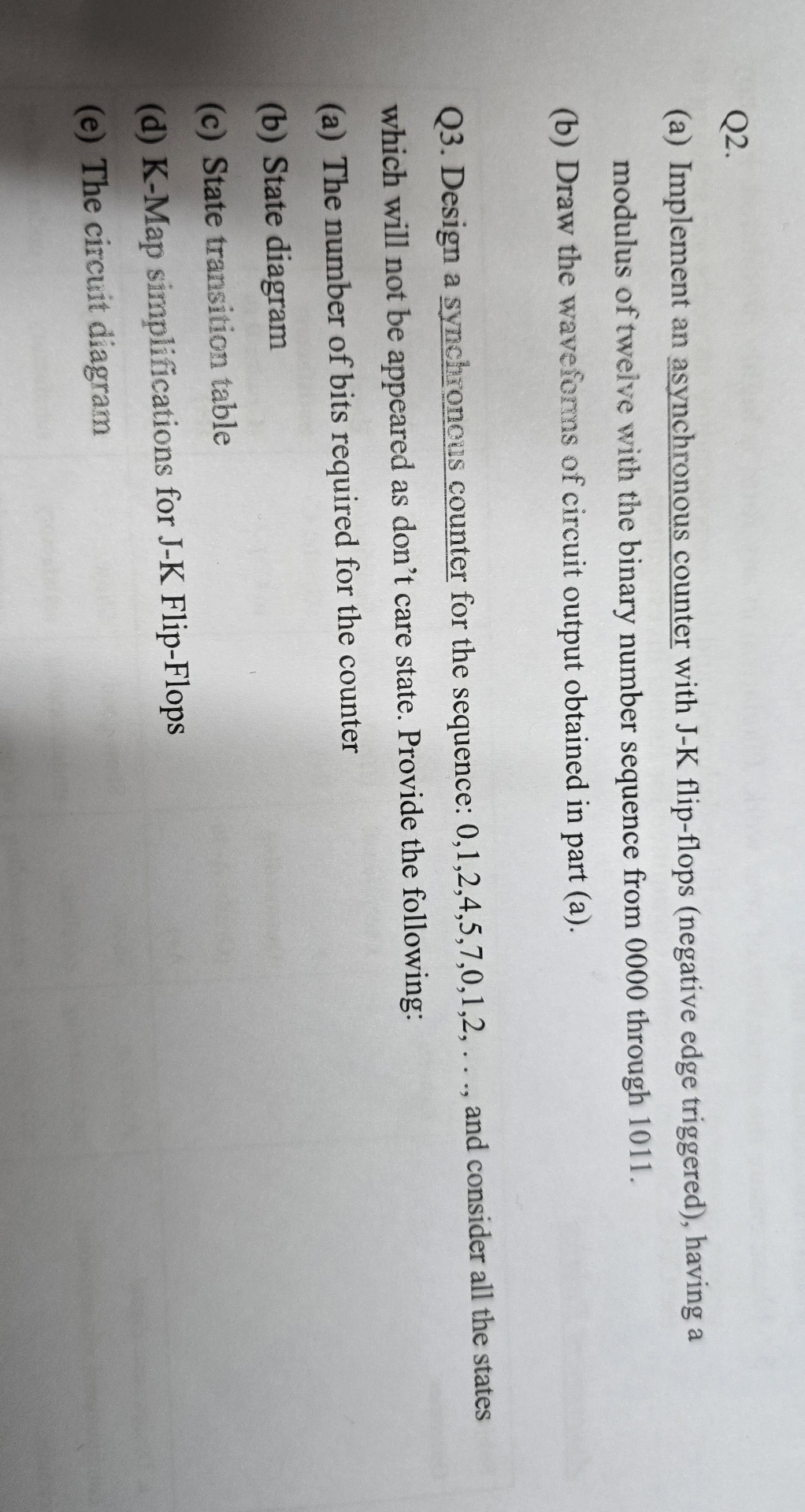 Solved Q2.(a) ﻿Implement an asynchronous counter with J-K | Chegg.com