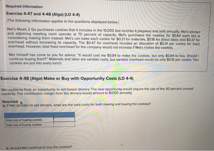 Solved Required information Exercise 4-47 and 4-48 (Algo) | Chegg.com Solved Required information Exercise 4-47 and 4-48 (Algo) | Chegg.com