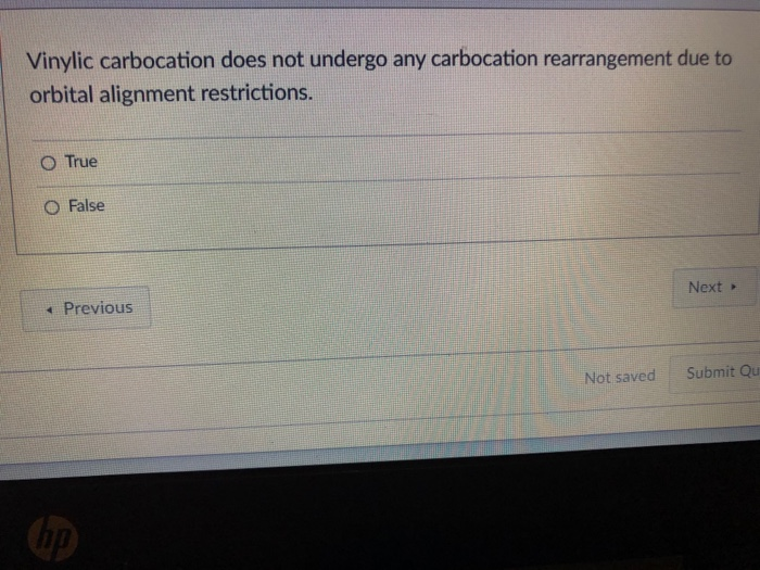 Solved Vinylic carbocation does not undergo any carbocation | Chegg.com