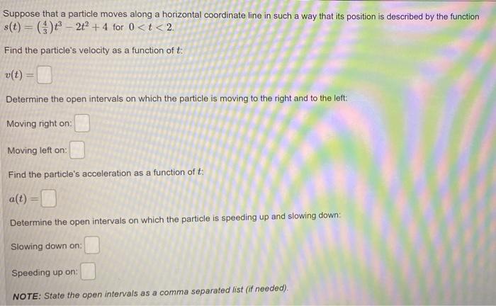 Solved Suppose that a particle moves along a horizontal | Chegg.com
