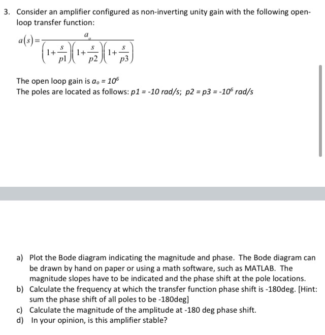 Solved 3. Consider an amplifier configured as non-inverting | Chegg.com