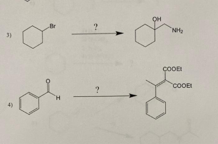 Solved OH Br ? NH2 3) COOEt COOEI ? - I 4) | Chegg.com