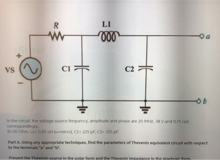 Solved In the circuit, the voltage source frequency, | Chegg.com