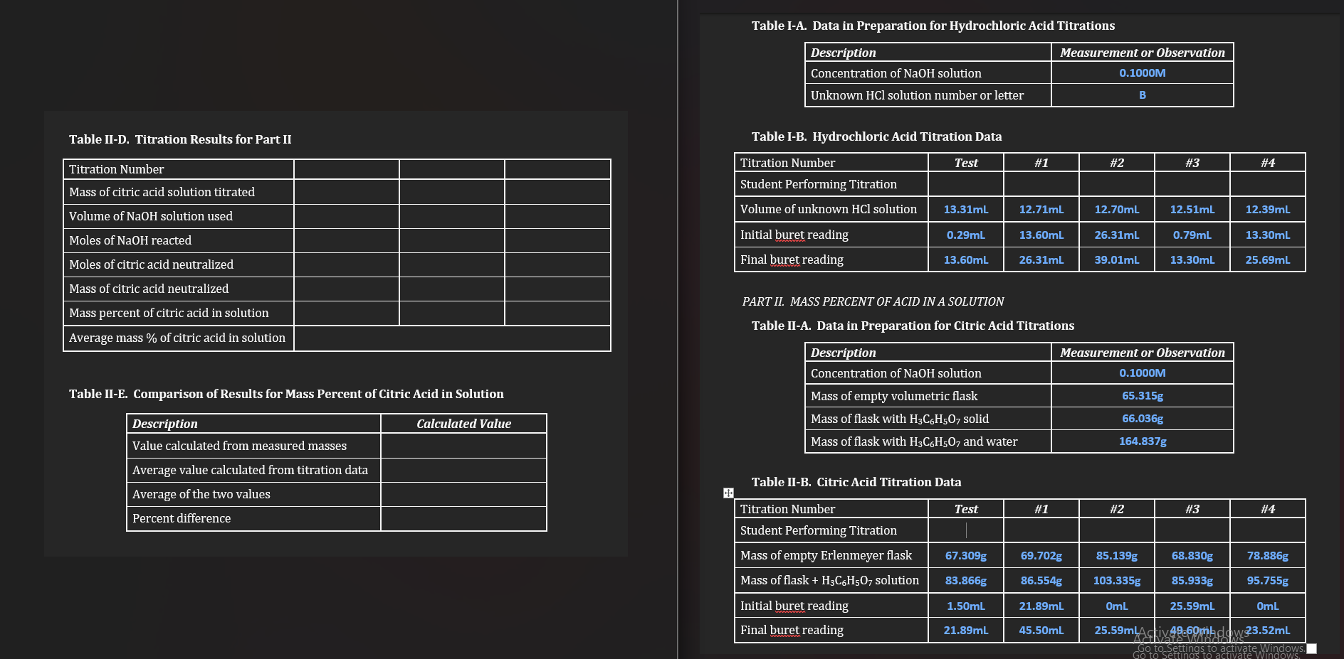 Using the table on the right, complete the left table | Chegg.com