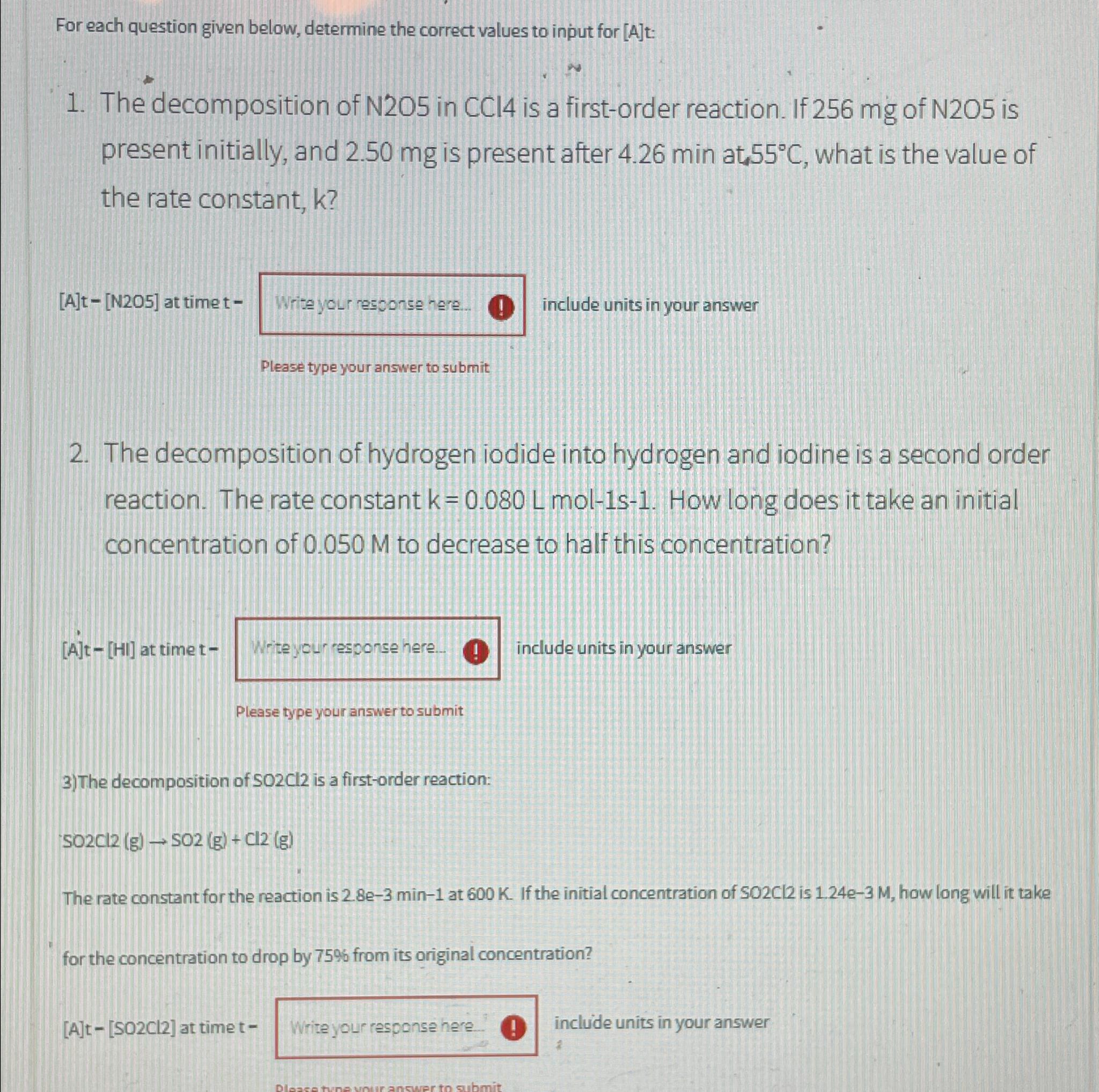 Solved For each question given below, determine the correct | Chegg.com