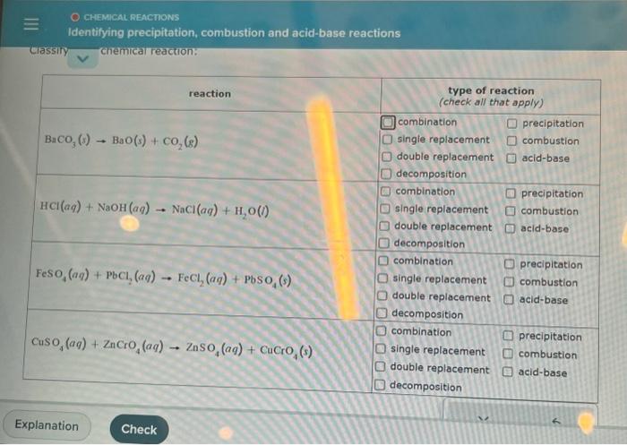 Solved CHEMICAL REACTONS Identifying precipitation, | Chegg.com
