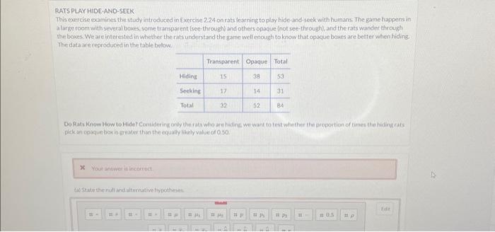 Solved RATS PLAY HIDE-AND-SEEK This cuercise examines the | Chegg.com