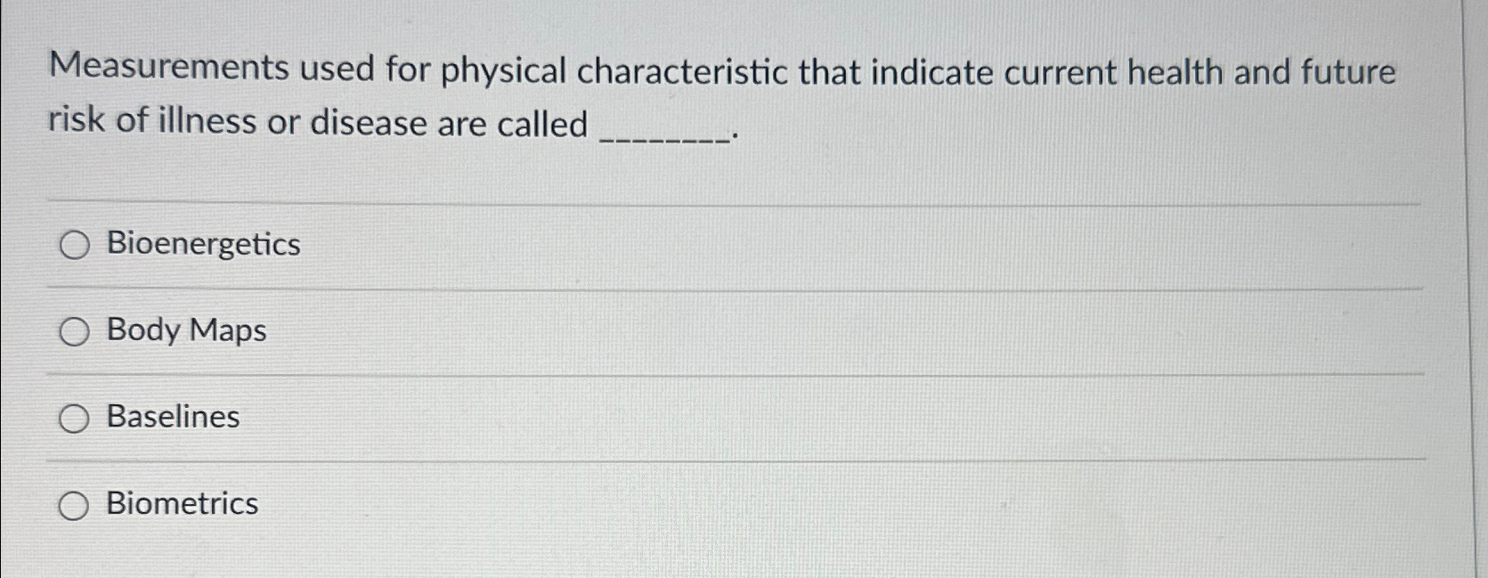 Solved Measurements used for physical characteristic that | Chegg.com