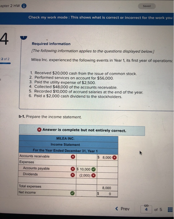Solved apter 2 HW Saved Check my work mode: This shows what | Chegg.com