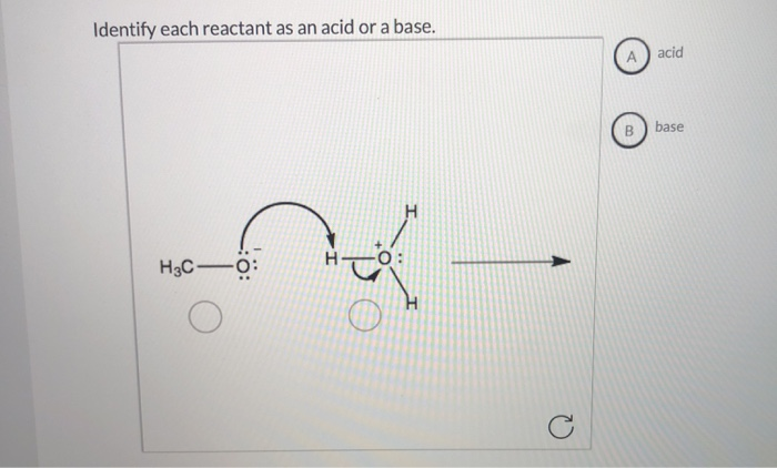 Solved Identify each reactant as an acid or a base, then | Chegg.com