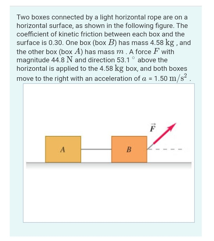 Solved Two boxes connected by a light horizontal rope are on | Chegg.com