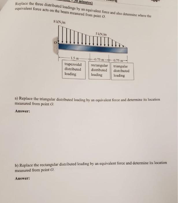 Solved Replace the three distributed loadings by an | Chegg.com
