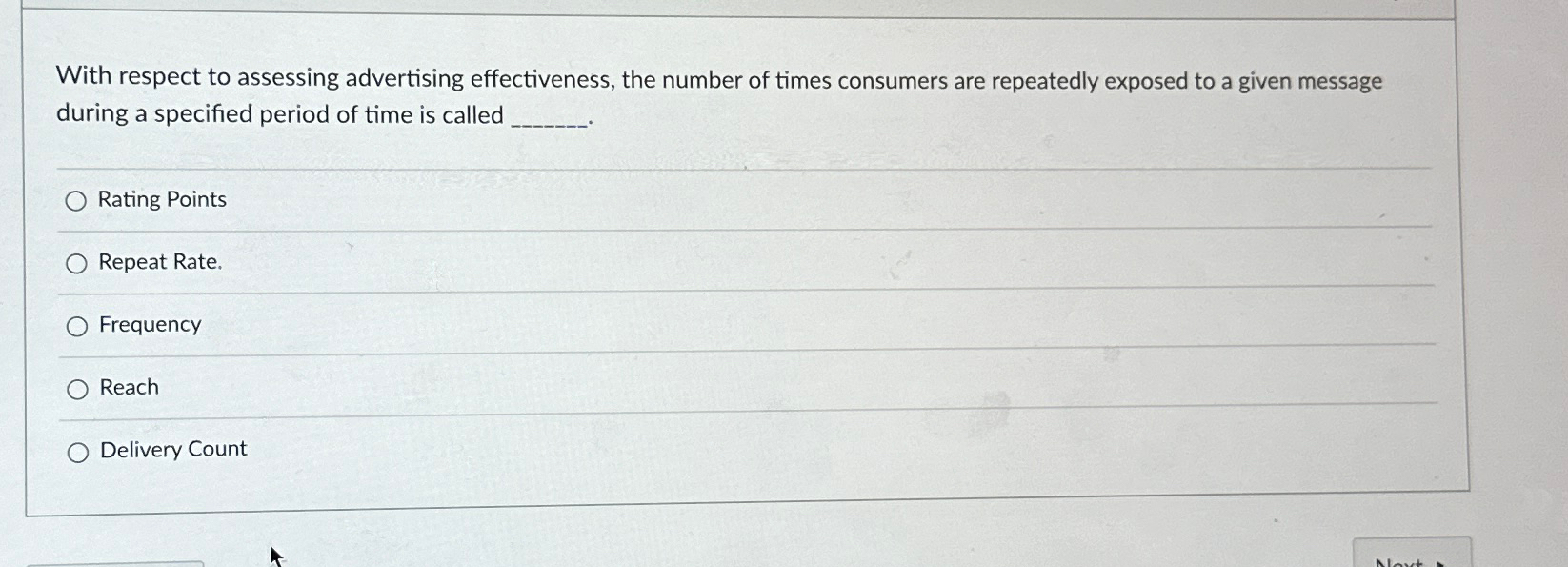 Solved With respect to assessing advertising effectiveness, | Chegg.com