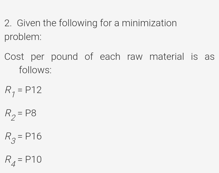 2. Given the following for a minimization problem: | Chegg.com