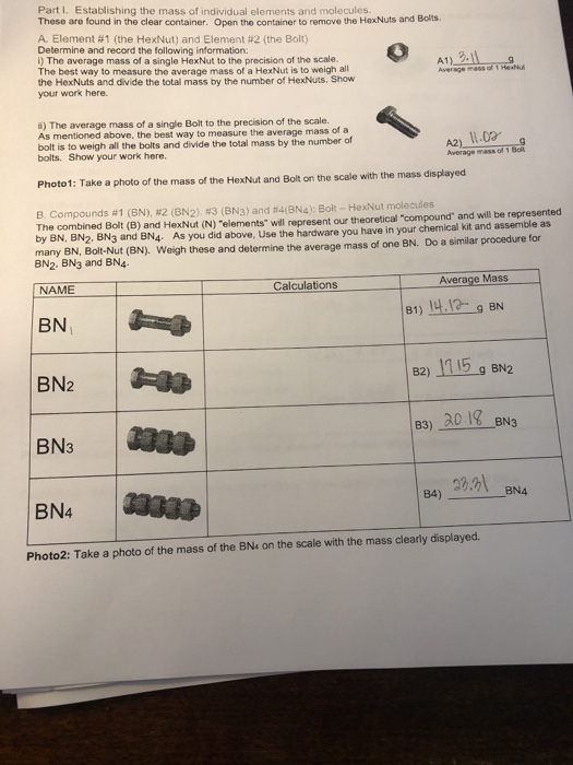 Counting by Weighing via the Mole Unknowns The | Chegg.com