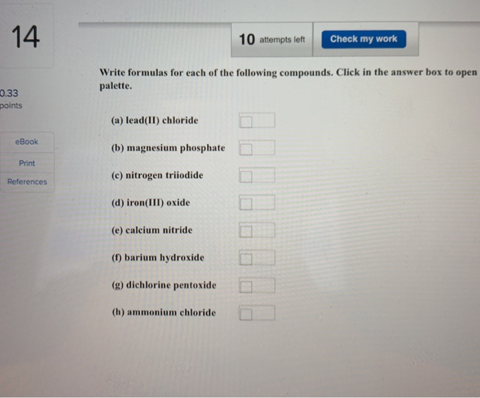 Solved 14 10 attempts left Check my work Write formulas for | Chegg.com