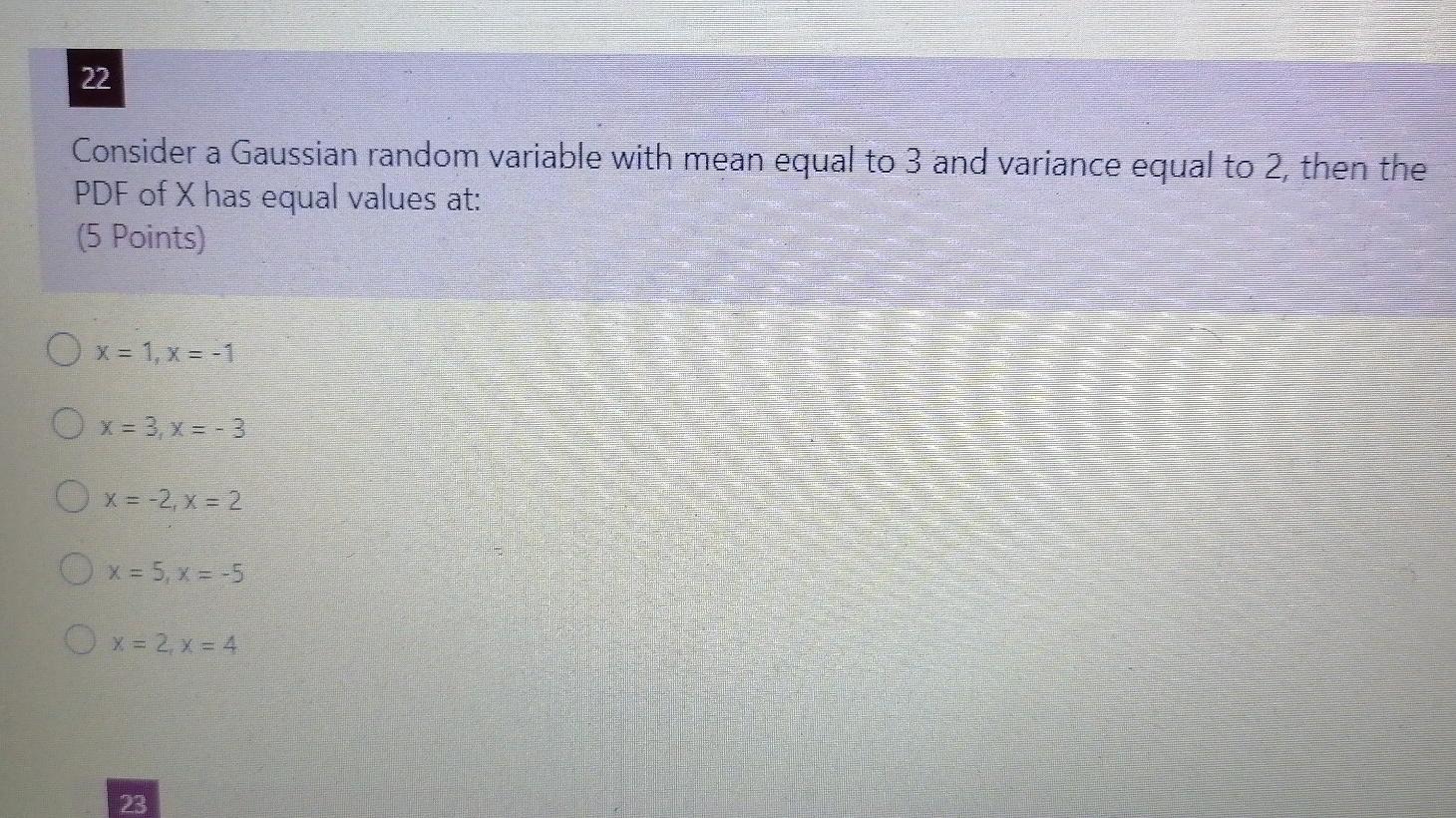 Solved 22 Consider a Gaussian random variable with mean | Chegg.com