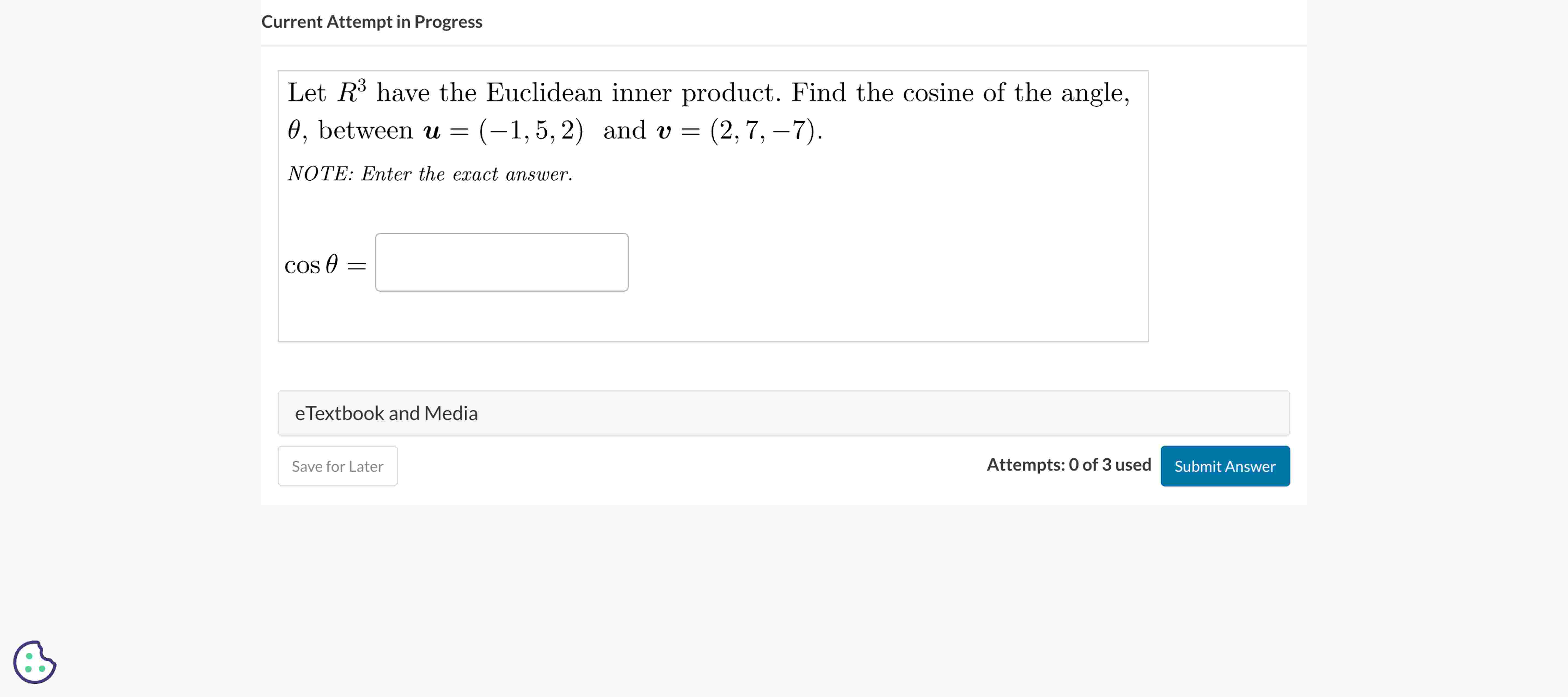 Solved Current Attempt in ﻿ProgressLet R3 ﻿have the | Chegg.com
