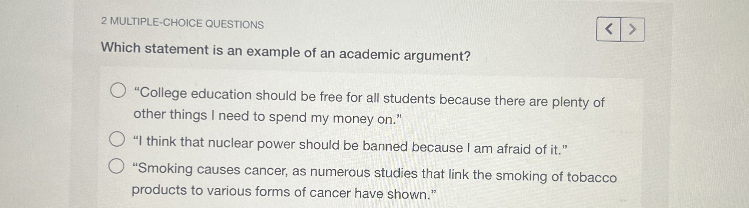 2 ﻿MULTIPLE-CHOICE QUESTIONSWhich statement is an | Chegg.com