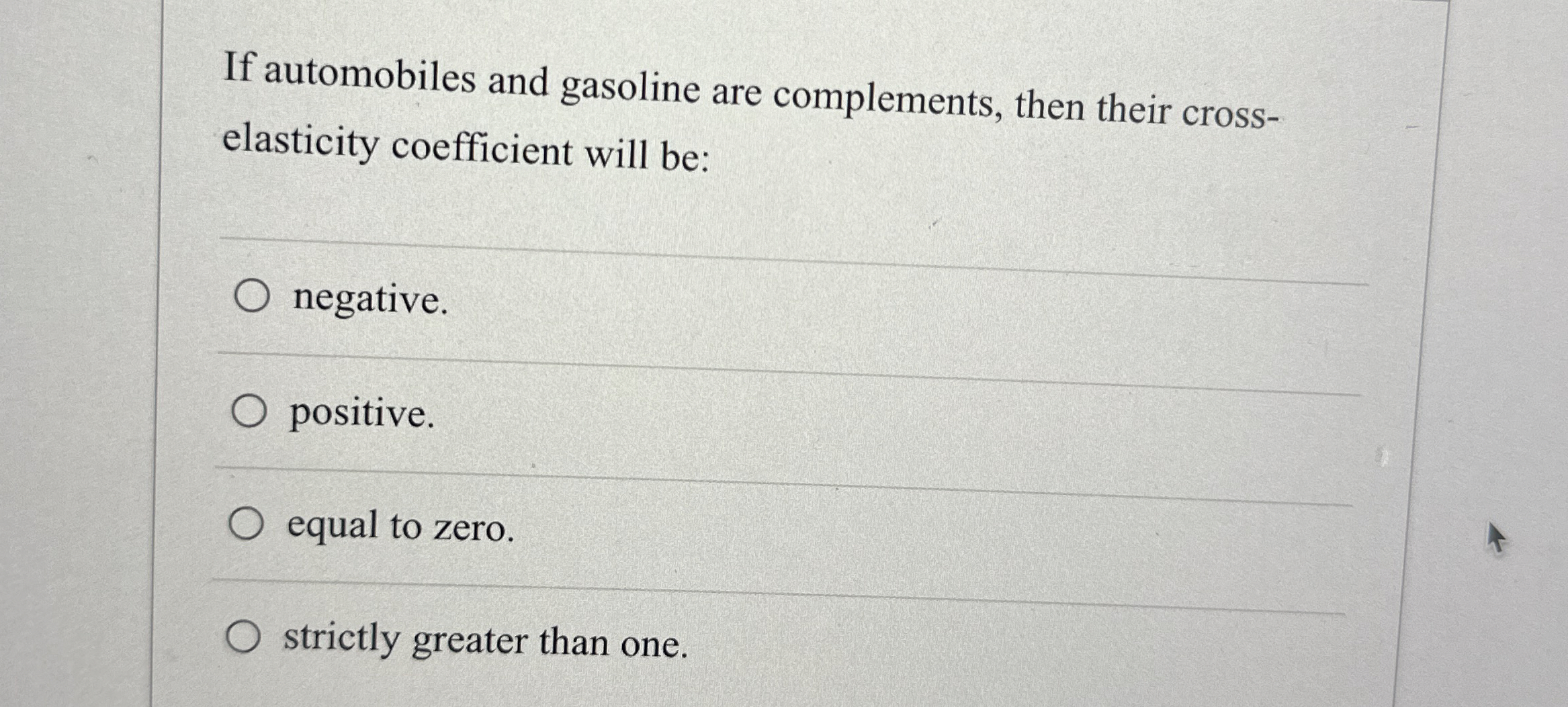Solved If automobiles and gasoline are complements, then | Chegg.com