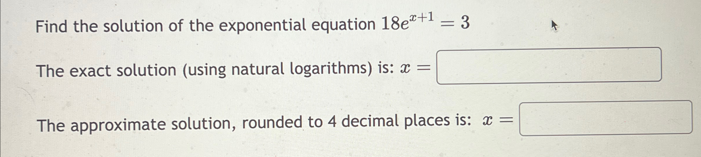 Solved Find the solution of the exponential equation | Chegg.com