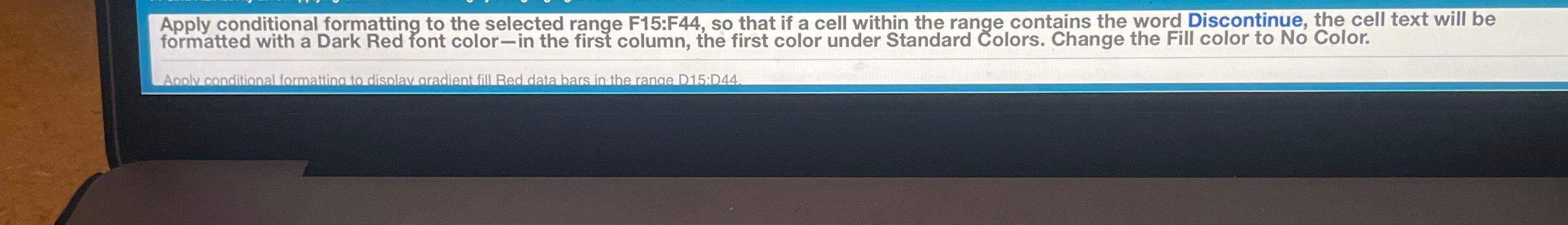 Solved Apply conditional formatting to the selected range | Chegg.com