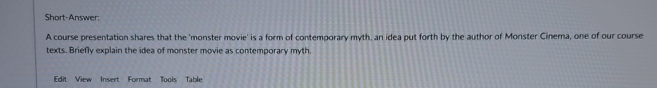 Solved Short-Answer:A course presentation shares that the | Chegg.com