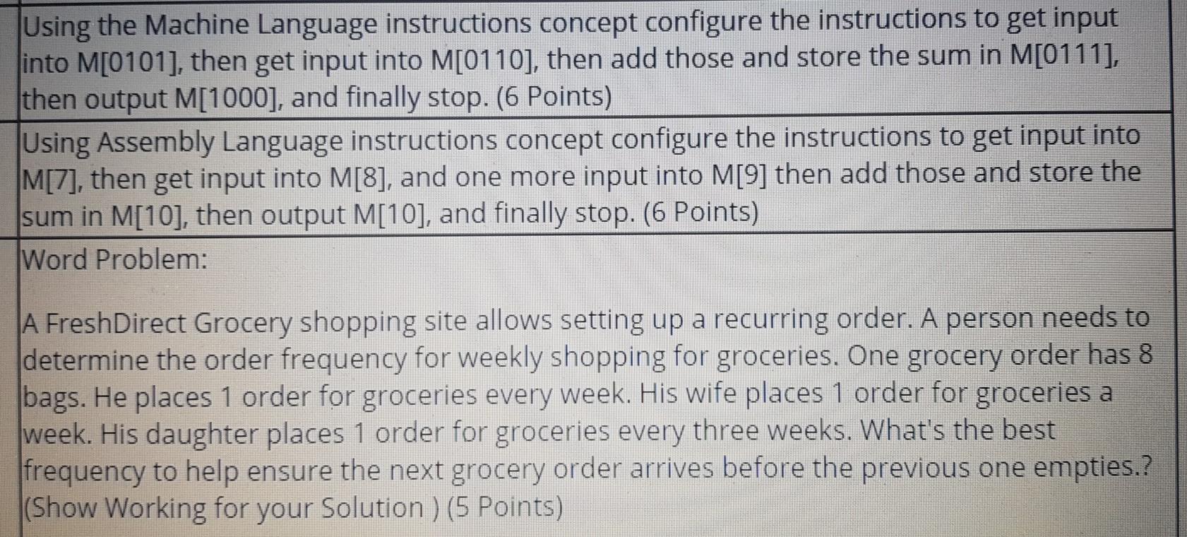 Solved Using the Machine Language instructions concept | Chegg.com