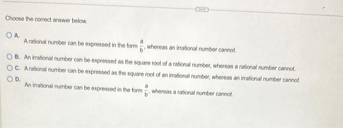 Solved Choose the correct answer below. A. The set of | Chegg.com