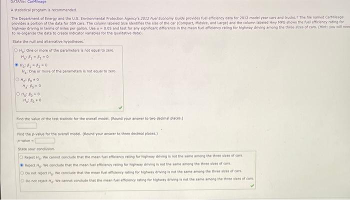 A statistical program is recemmended. The Deportment | Chegg.com