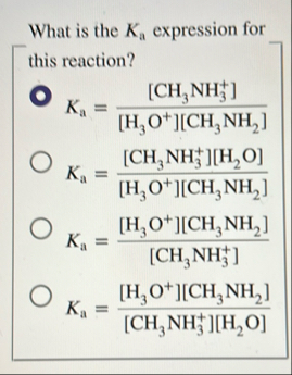 Solved What is the Ka ﻿expression for this | Chegg.com