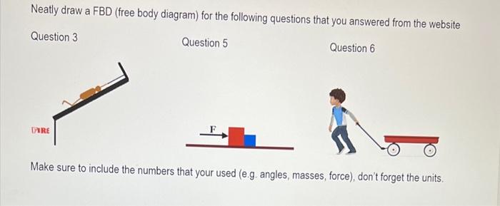 Solved Neatly draw a FBD (free body diagram) for the | Chegg.com