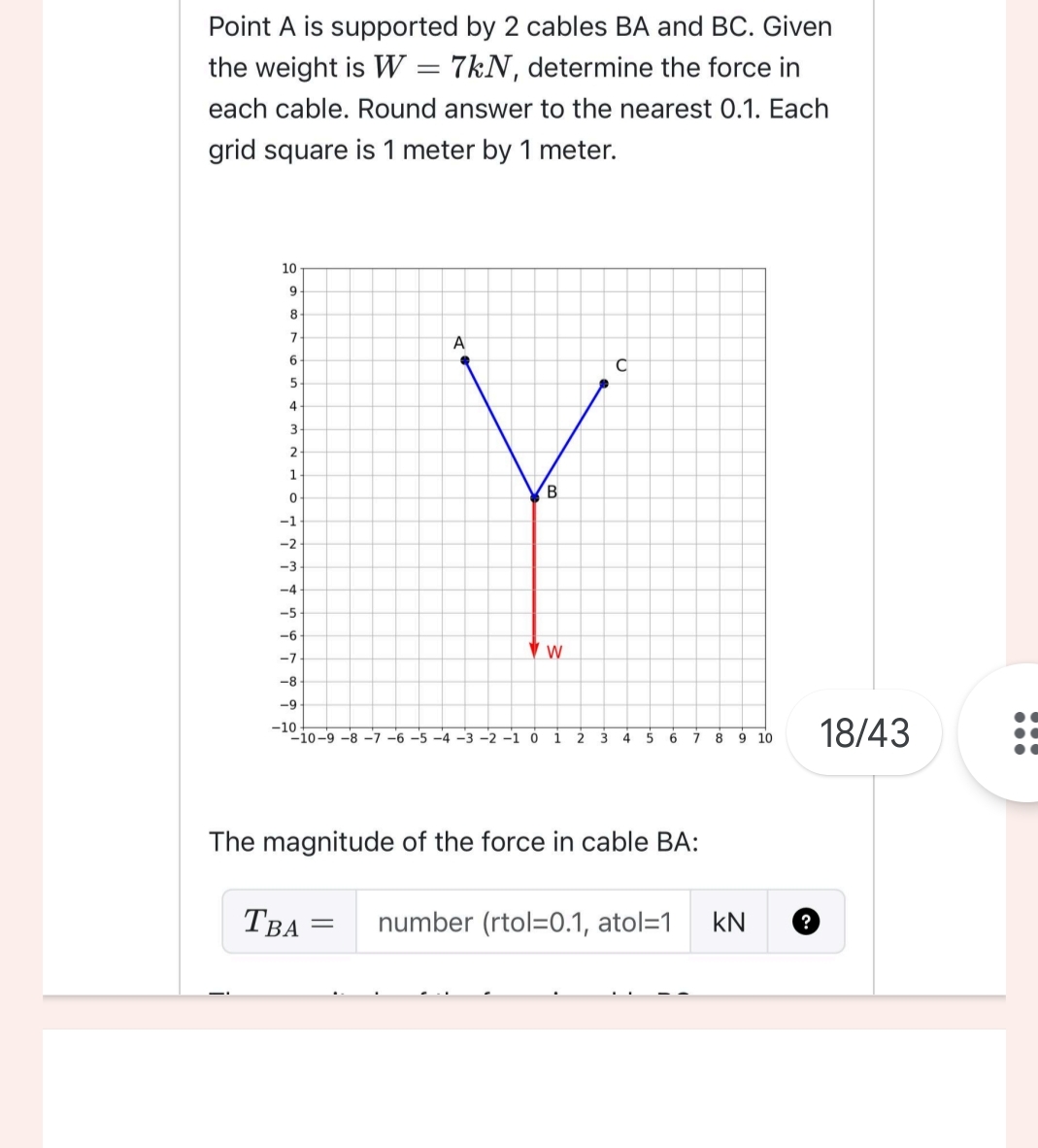 Please note- ﻿determine force for both cablepoint A | Chegg.com