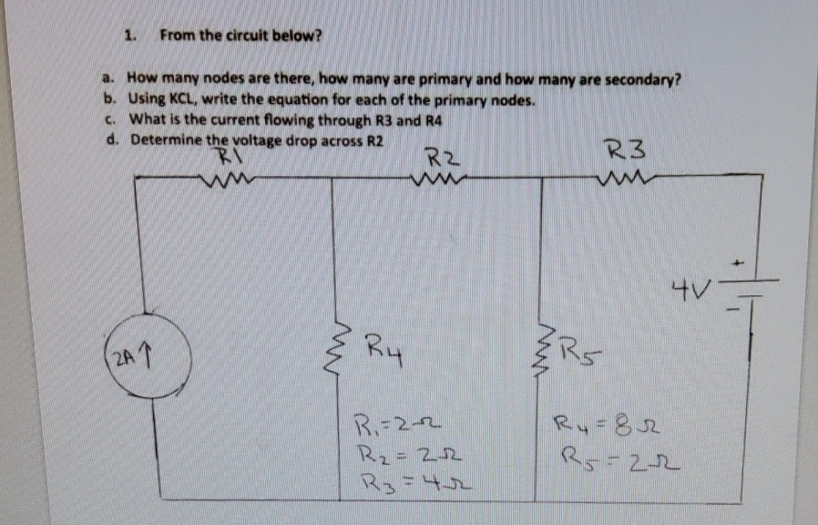 Solved From the circuit below?a. ﻿How many nodes are there, | Chegg.com