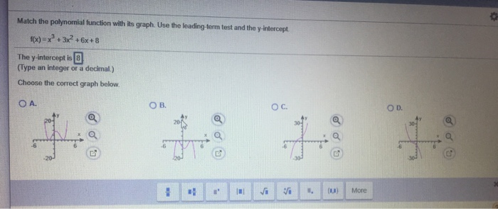 Solved Match the polynomial function with its graph. Use the | Chegg.com