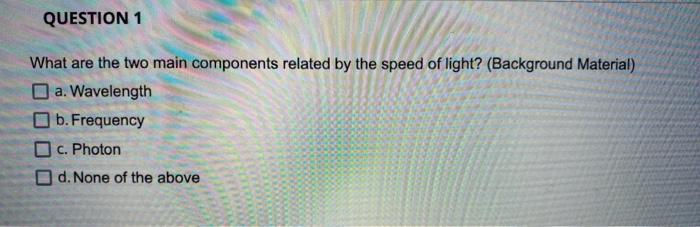 Solved What are the two main components related by the speed | Chegg.com