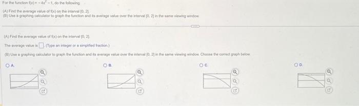 Solved For the function (0)=−2c2−1, do the following (A) | Chegg.com