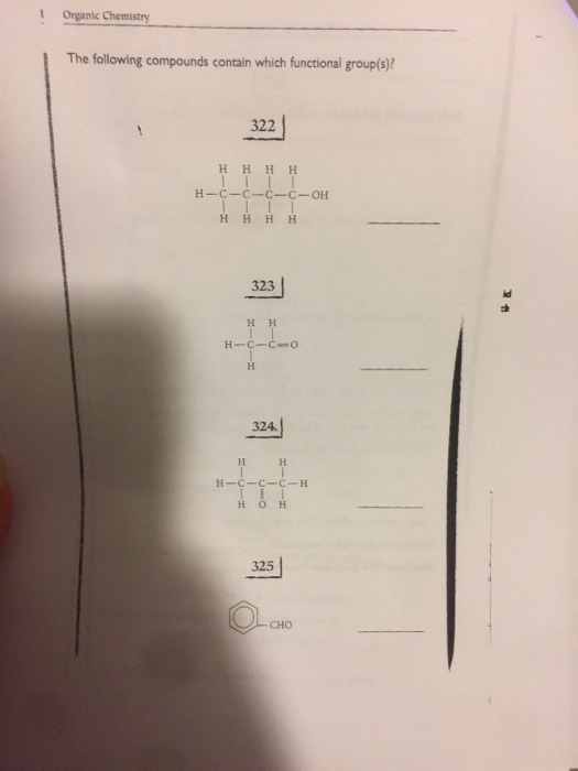 Solved Functional Groups in Organic Compounds Functional | Chegg.com