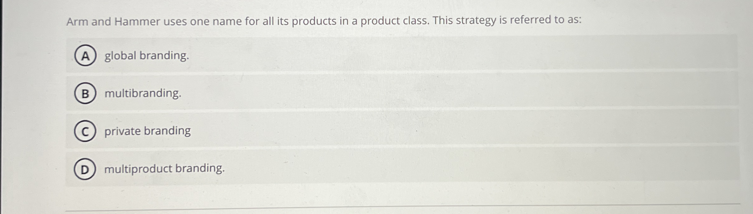 Solved Arm and Hammer uses one name for all its products in | Chegg.com