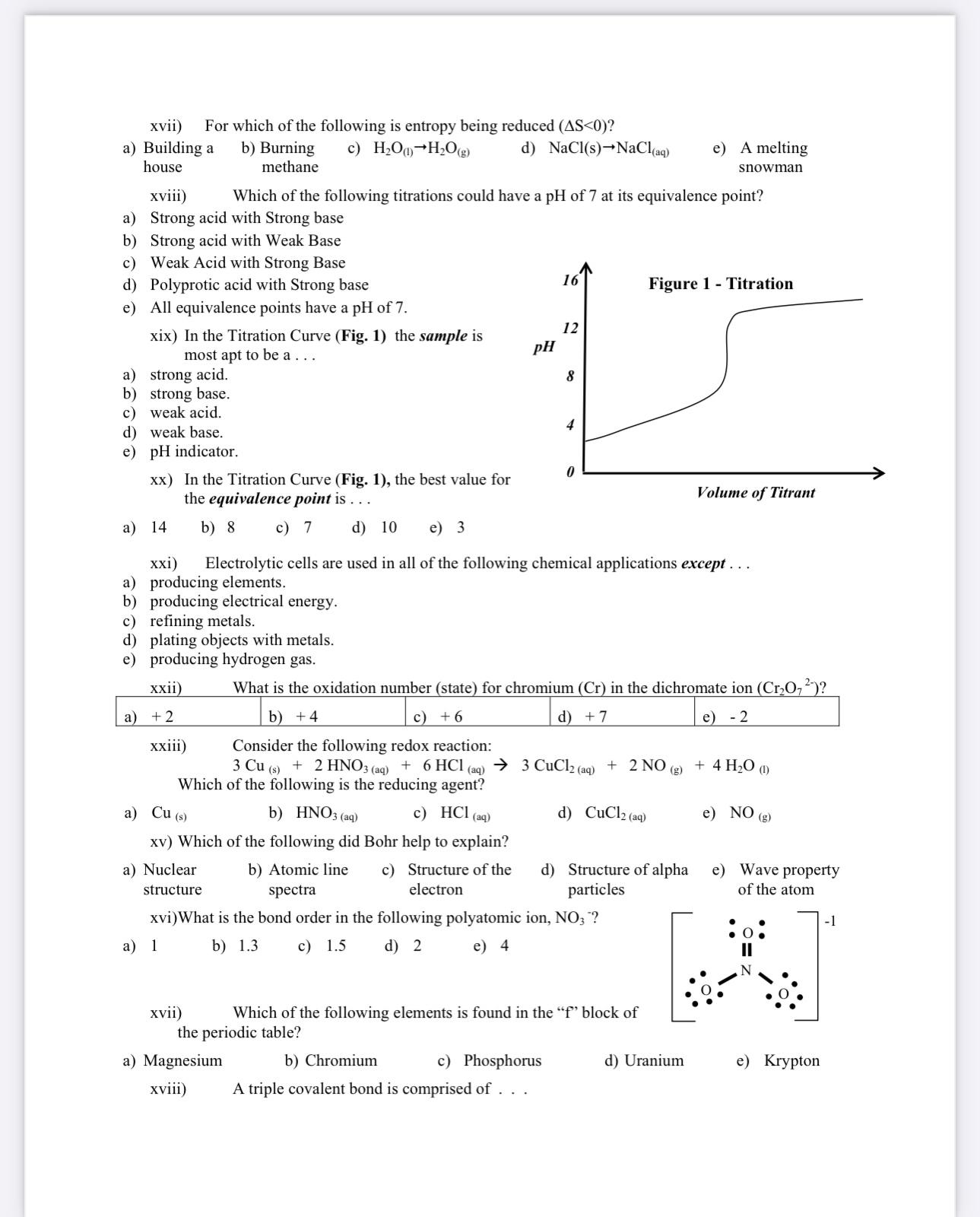 Solved xvii) ﻿For which of the following is entropy being | Chegg.com
