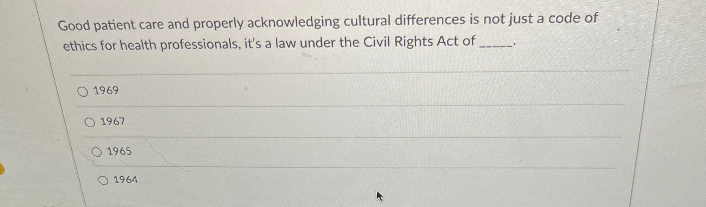 Solved Good patient care and properly acknowledging cultural | Chegg.com